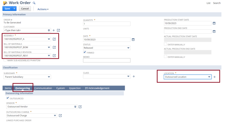 NetSuite Outsourced Manufacturing: Starting from the PO or Work Order - RSM Technology